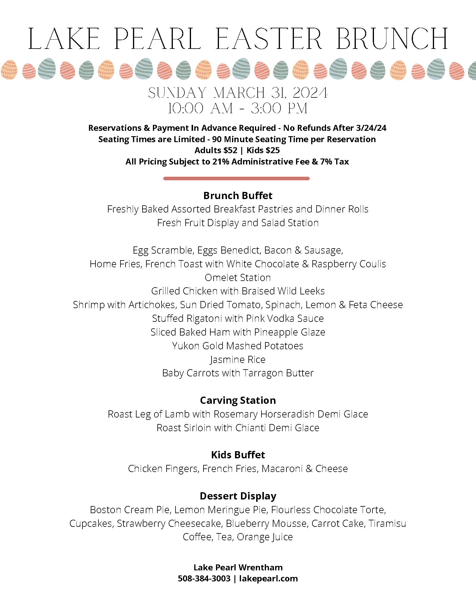 Easter Brunch – Lake Pearl